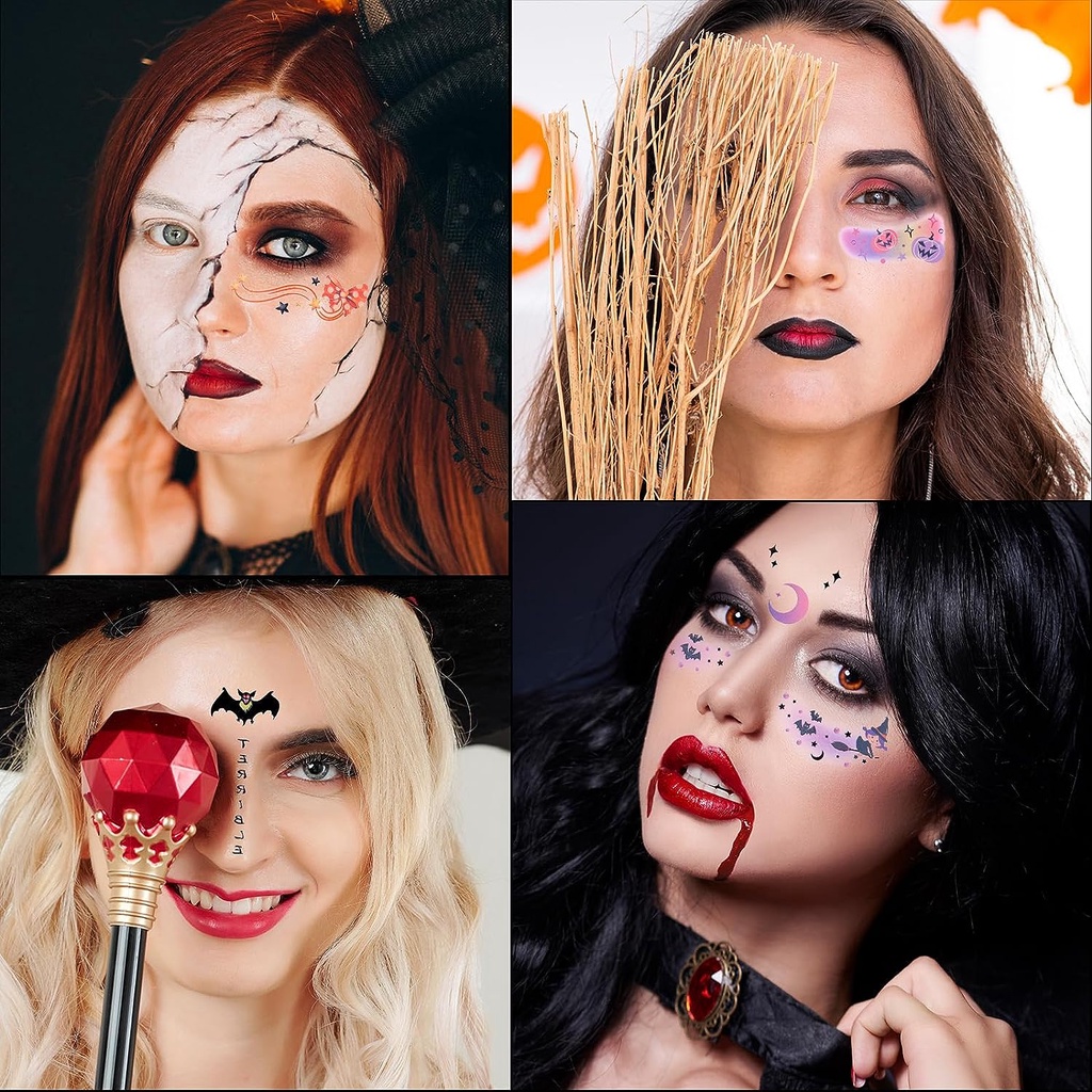 Halloween Prank Makeup Temporary Tattoo Halloween Clown Horror Mouth ...