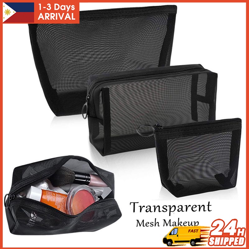 Travel Makeup Organizer Protable Zipper Pouch Cosmetic Wash Breathable ...