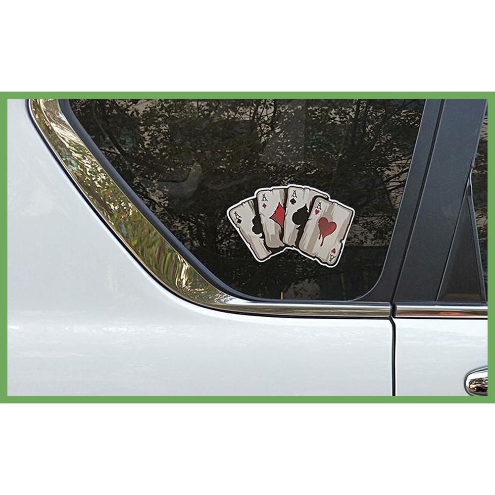 Ace Card Sticker Reflective PVC Poker Card Sticker Sticky Car Scratch ...
