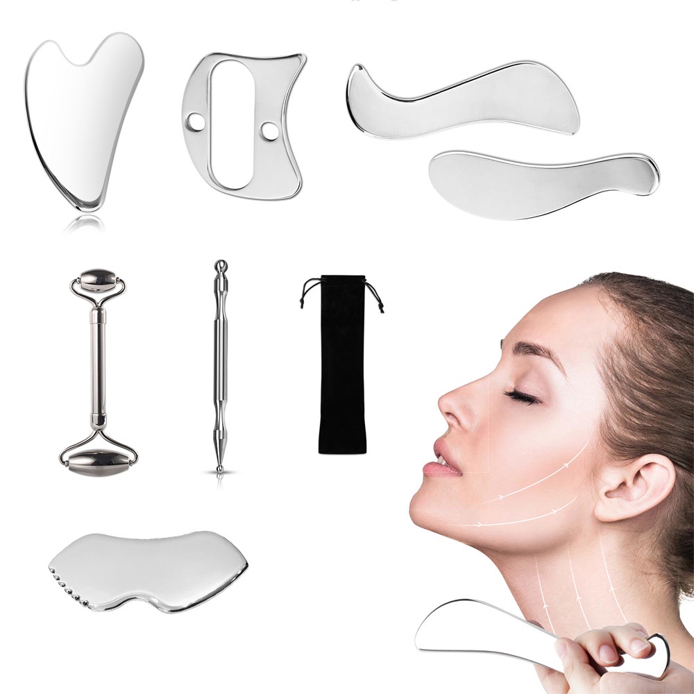 Stainless Steel Gua Sha Face Massage Tool Body Massager Iastm Tool ...