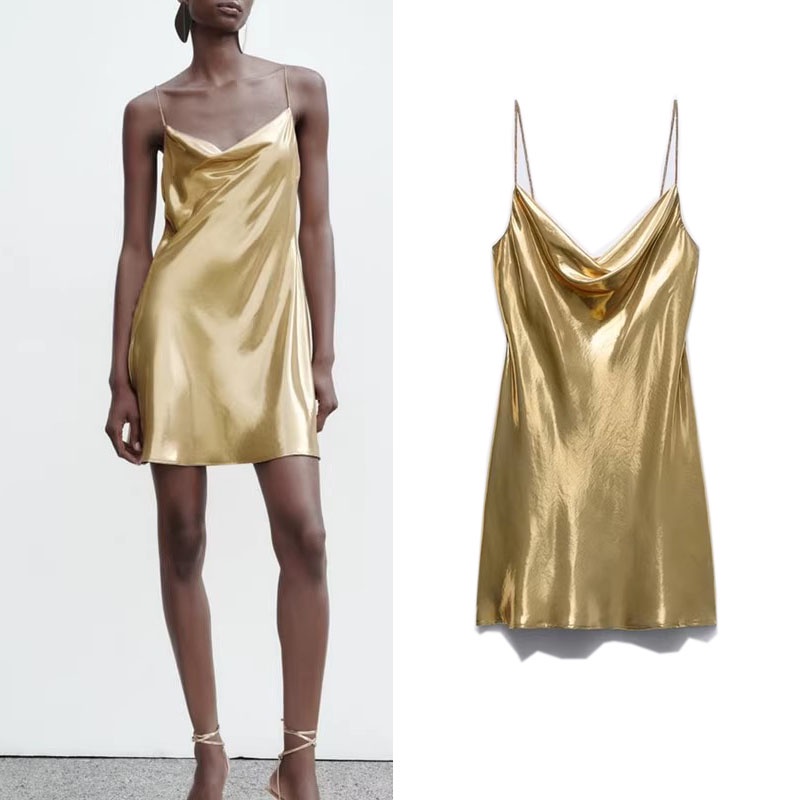 2025 Women's Autumn New Style Bright Metal Mini Dress 1165152 | Shopee ...