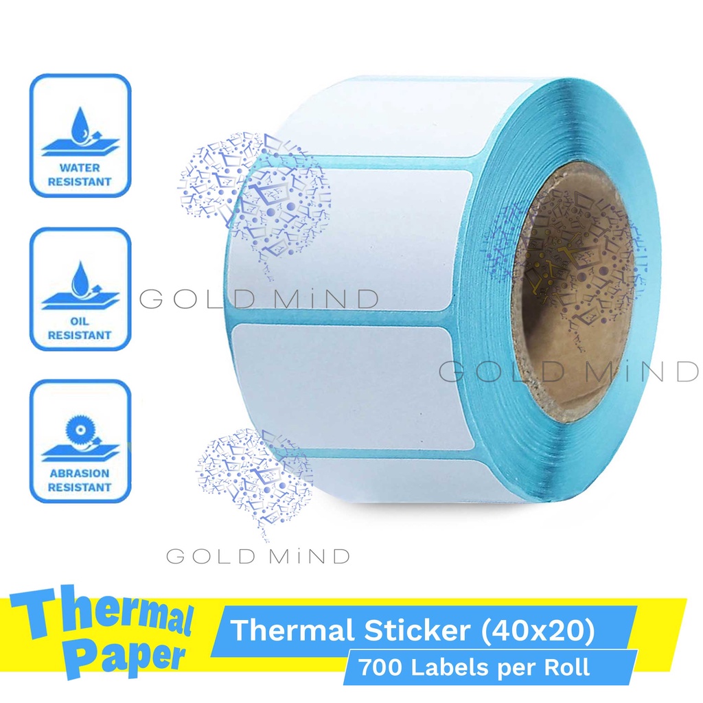 40x20 Thermal Sticker Paper Adhesive Label for Thermal Printer 700 ...