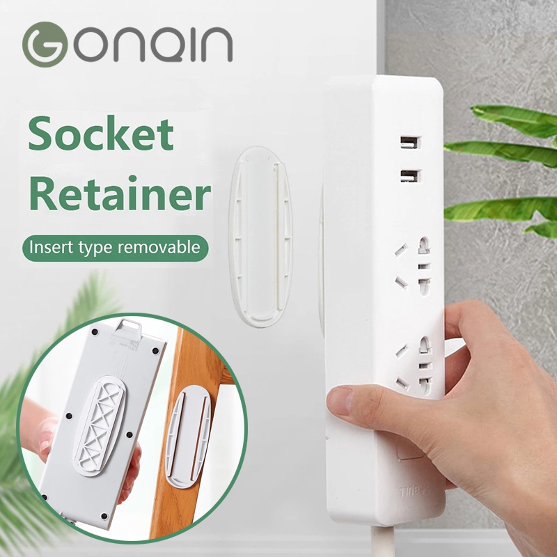 GONQIN Power Extension Socket Holder Wall Mounted Sticker Punch-free ...