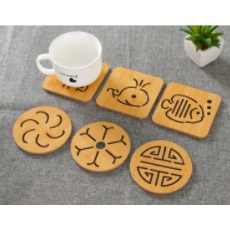High Grade Square Wooden Cup Coaster Blank Snack Tea Tray Wooden ...