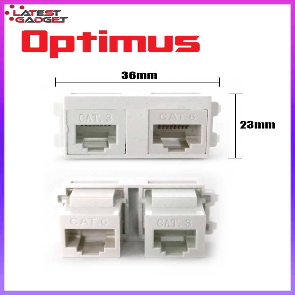 LatestGadget Optimus RJ45 And RJ11 Wall Outlet 23x36mm Back Side RJ45 ...