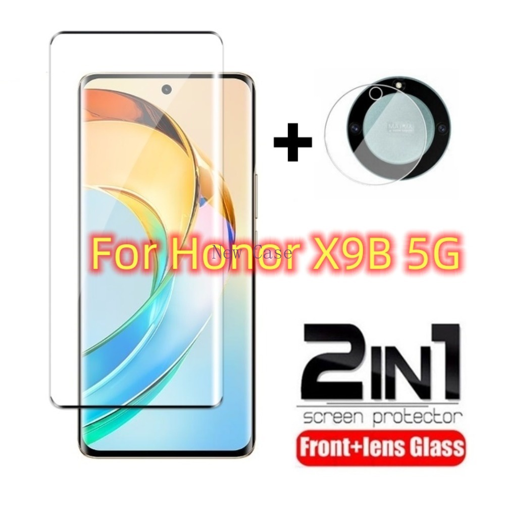 2in1 Curved Tempered Glass For Honor X9B X9C X9A 9A X 9B X9 B HonorX9B HonorX9c Smart 5G 2024 ...