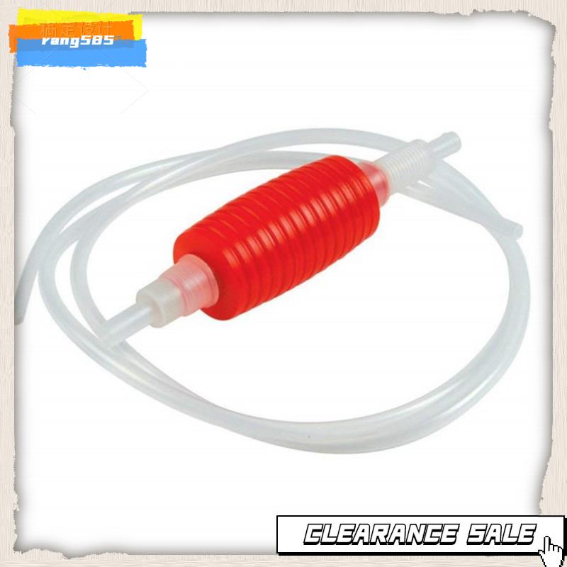2 Meter Red Syphon Tube Hand Fuel Pump Gasoline Siphon Hose Gas Oil ...