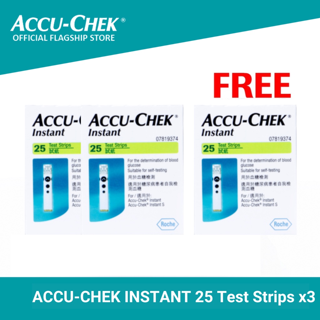Accu-Chek Instant Test Strips 25's x 2 + FREE 25's | Shopee Philippines