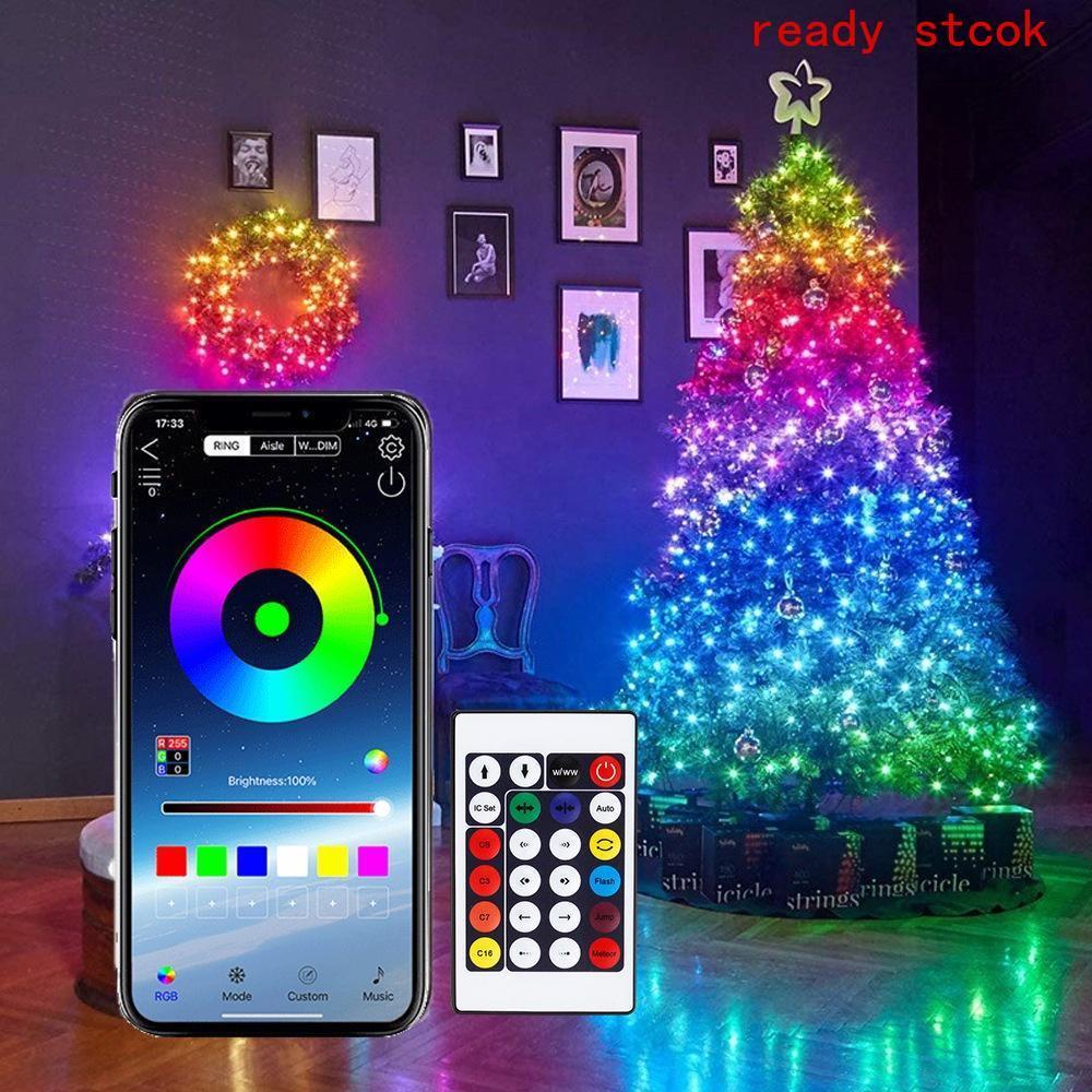 Smart WS2812B New LED Fairy String Light Remote Bluetooth USB Garland ...