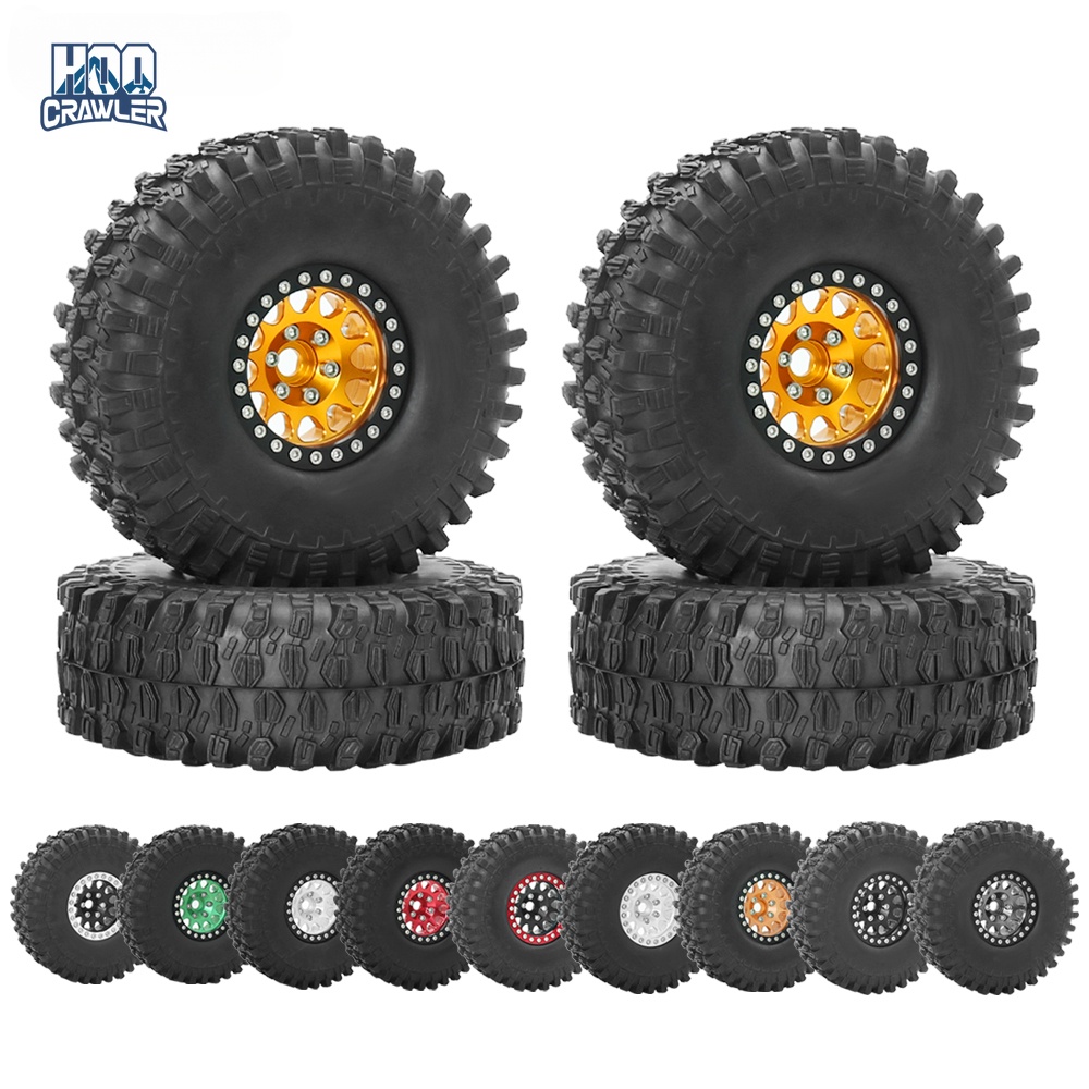 HooCrawler RC Crawler car Metal 1.9 Beadlock Wheel Rim Tires Set for 1/ ...