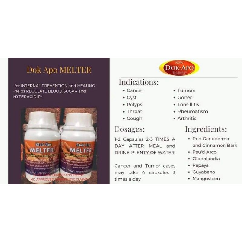 ♞MELTER CAPSULES BY DOK APO FOR URIC ACID HEART BURN GASTRITIS CANCER ...