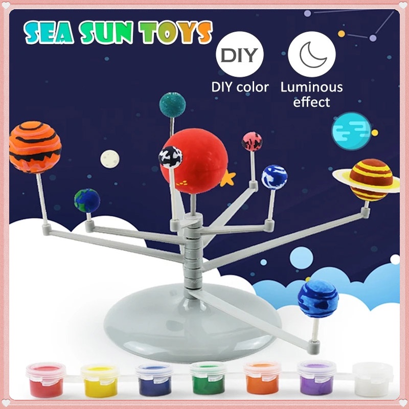 Solar System Nine Planets Model Kit PC Plastic DIY Science Project ...