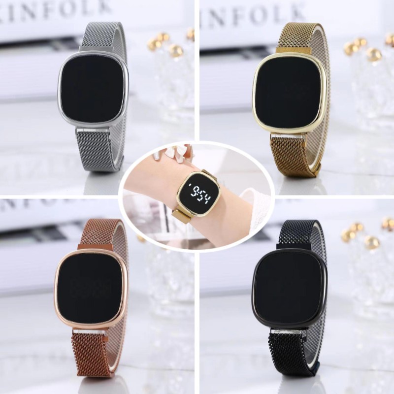 Unisex LED Touch Watch, Magnetic Milan Strap, Digital Display for ...