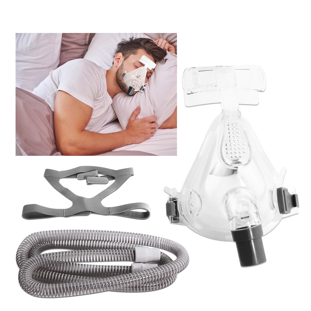 Adjustable CPAP Full Face Mask Respirator Ventilator & Headgear Nose ...