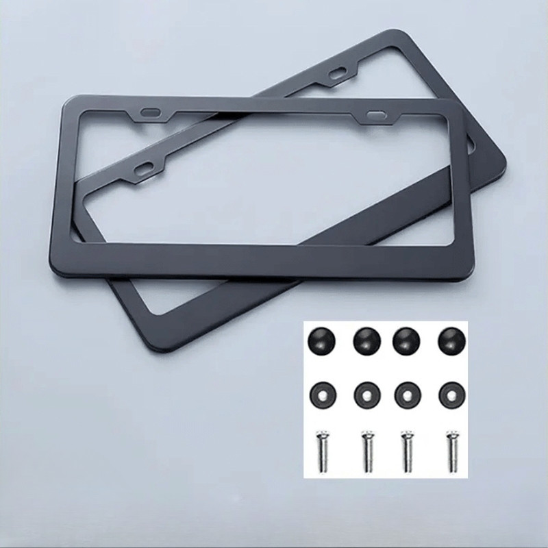 Stainless steel Alloy 2pcs Car Number Plate License Frame Cover Holder ...