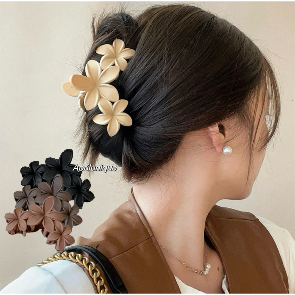 Hair Clamp Hair Clip Ladies Frosted Floral Large Hair Clamps Sense Of ...