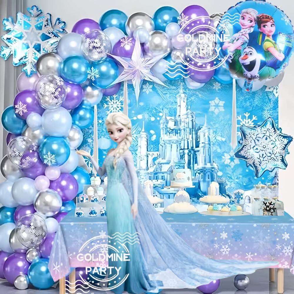Disney Frozen Balloon Set Elsa Snowflake Foil Balloon Purple Number ...