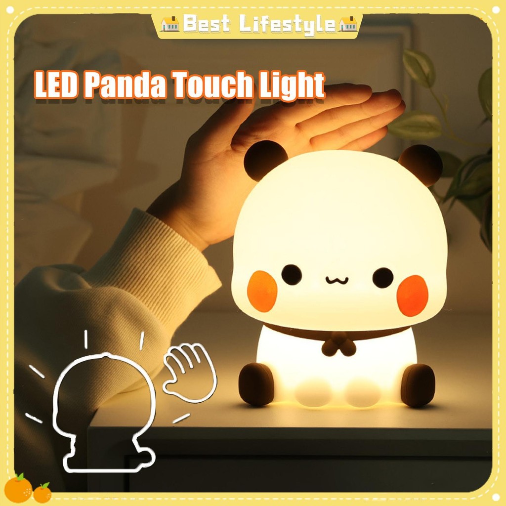 Panda Bubu Touch Light Nursery LED Mood Touch Lights 3 Modes Dimmable ...