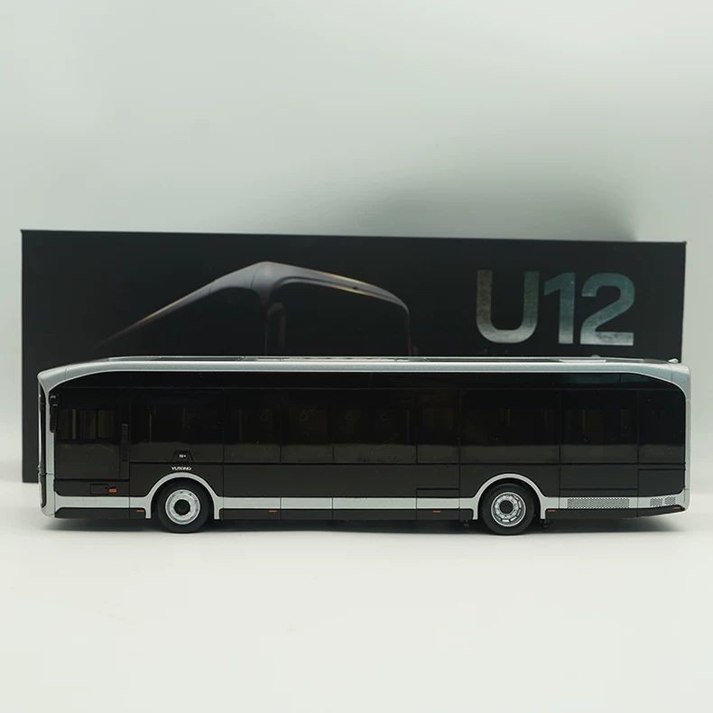 1: 42 Yutong Bus Model U12 Overseas Version Black King Kong Model Bus ...