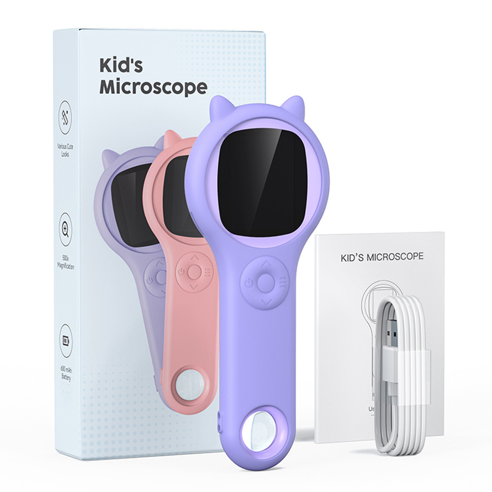 1080P Mini Microscope for Kids 500X Portable Handheld Magnifying Glass ...