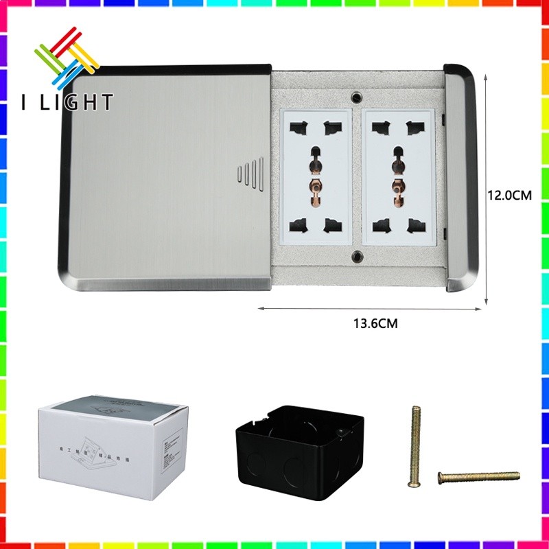 Universal 250V flat Push Floor Ground Outlet Power Sockets full copper ...