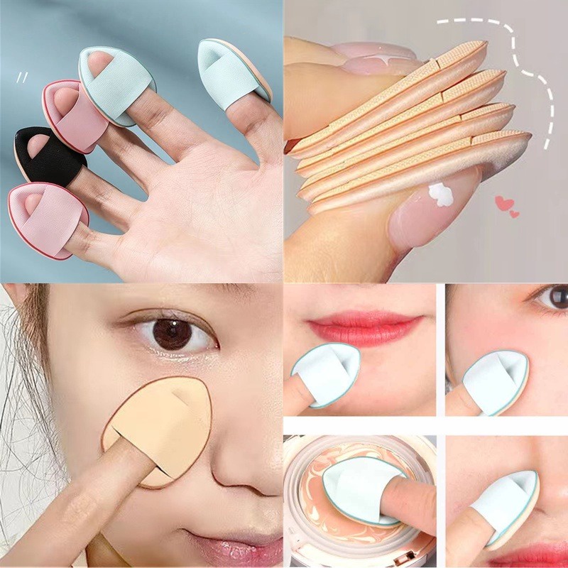 7pcs/box Finger Sponge Puff Make Up Mini Air Cushin Puff Wet and Dry ...