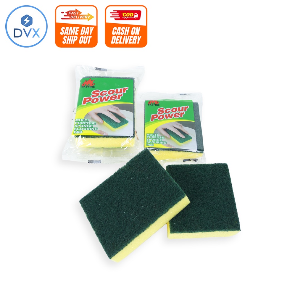 DVX Sponge with Scouring Pad Small and Medium Kitchen Dish Scrub ...