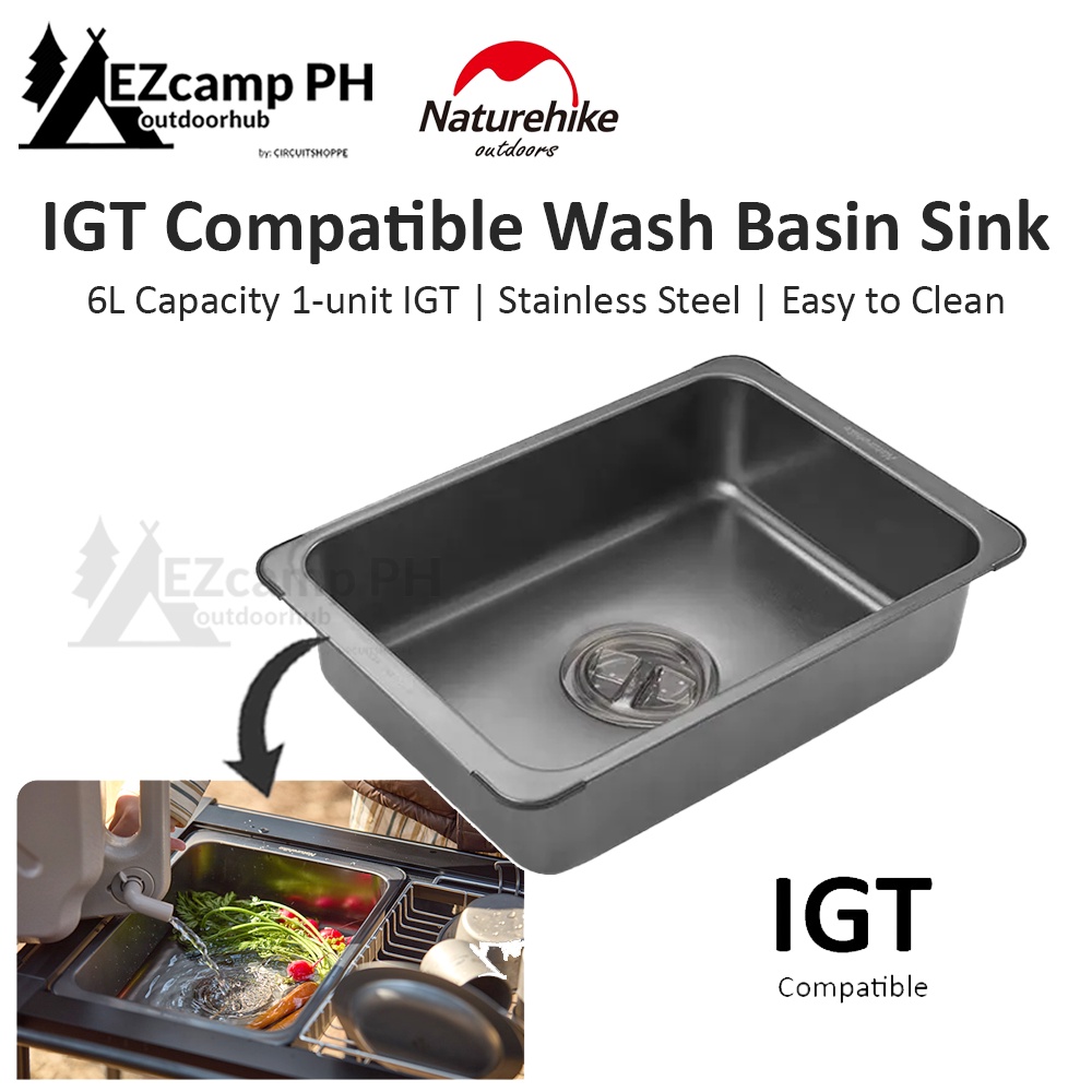 Naturehike IGT Compatible 6L Wash Sink Integrated Table Stainless Steel ...