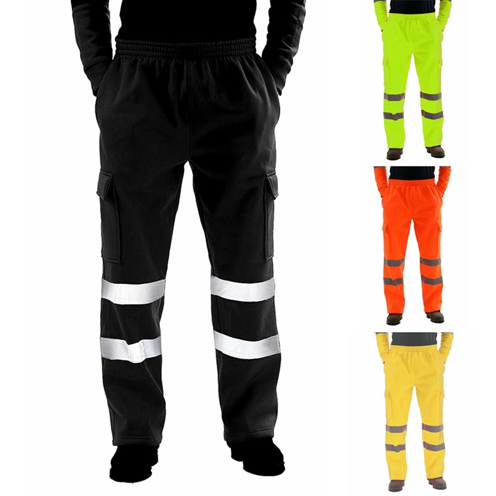 High Visibility Bottoms for Workwear Reflective Tape Safety Pants L XL ...