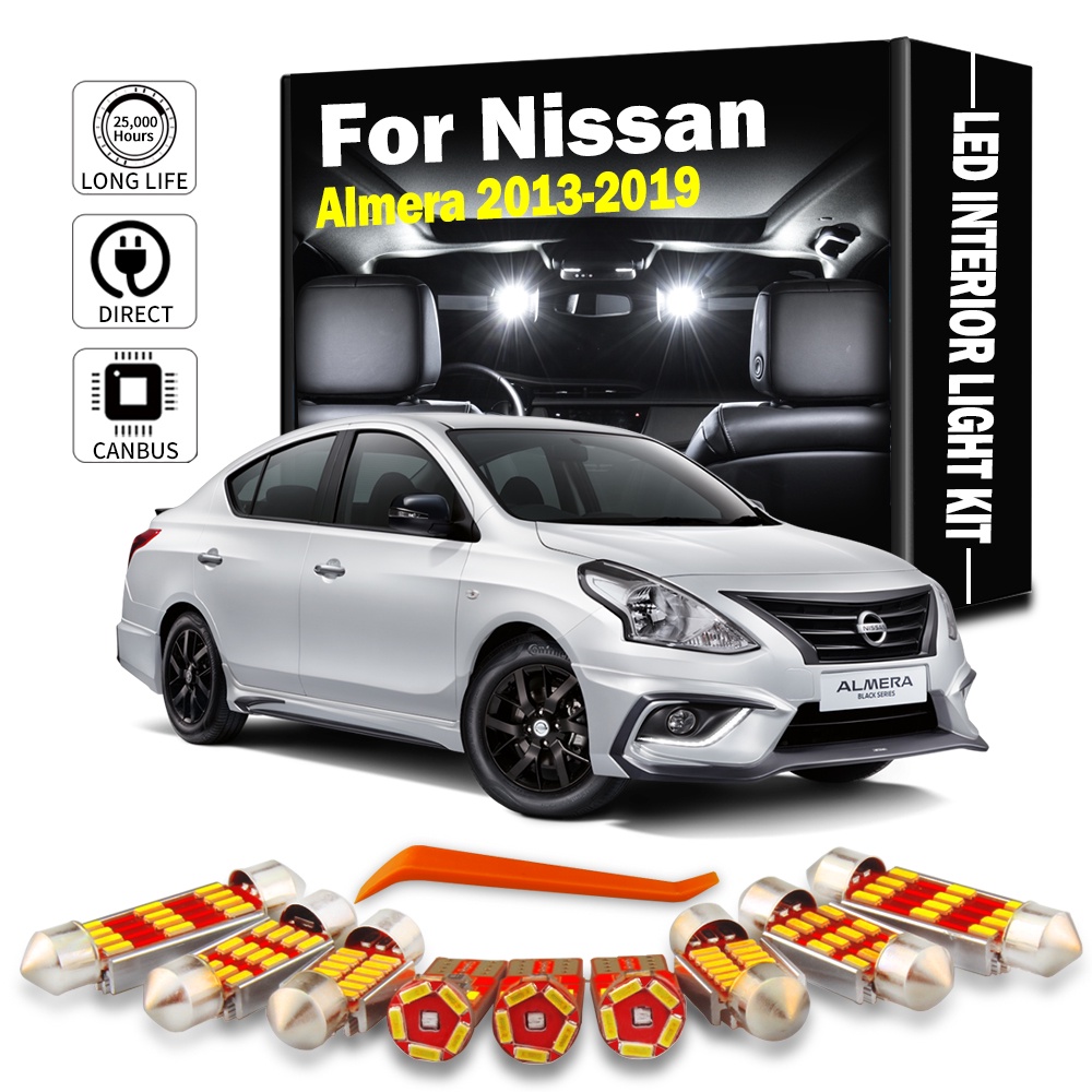 9Pcs Interior LED For Nissan Almera 2013 2014 2015 2016 2017 2018 2019 ...