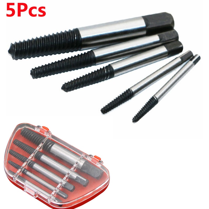 Screw Remover Drill Bits 5/6 Piece Steel Durable Easy-Out Remover ...