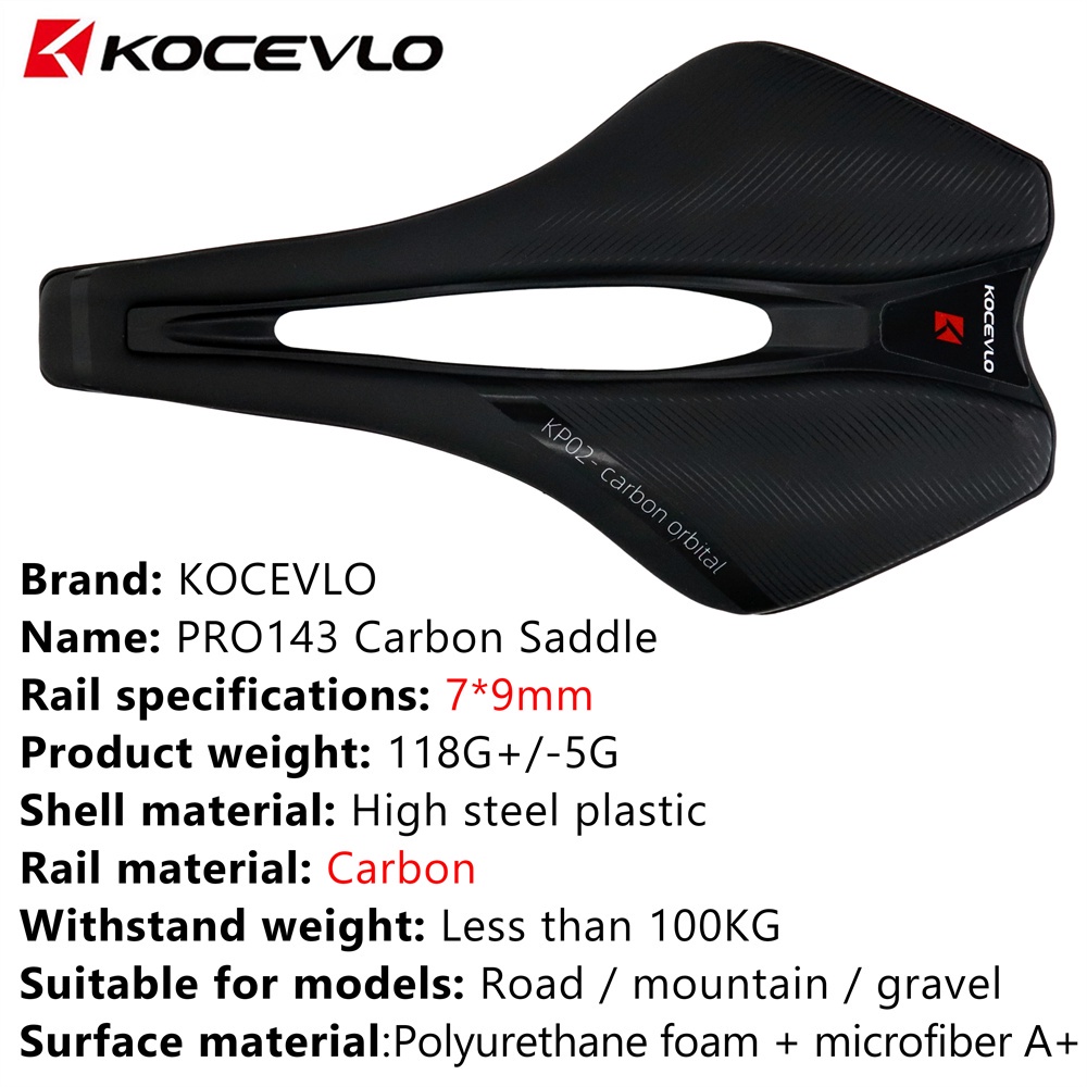 KOCEVLO Carbon Fiber Bicycle Saddle Road Mtb Bike Seat Pu Leather ...