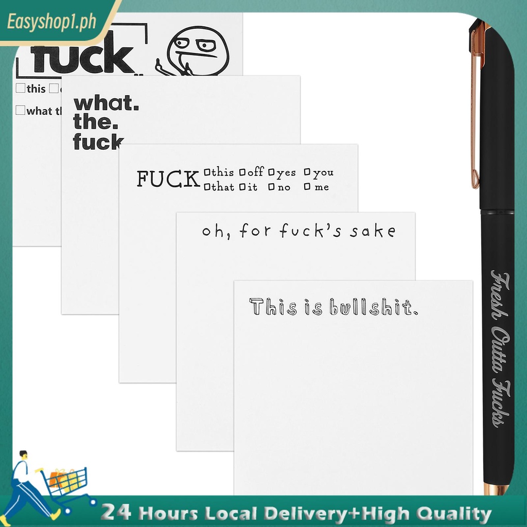 5Pcs Funny Sticky Note Novelty Memo Pads with Pen White Office Sticky ...
