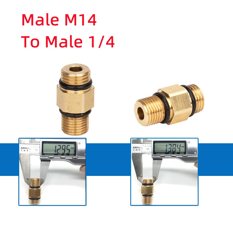 Brass 3/8" 1/4" M14 M18 M22 Thread Connector Male Female Adapter for ...