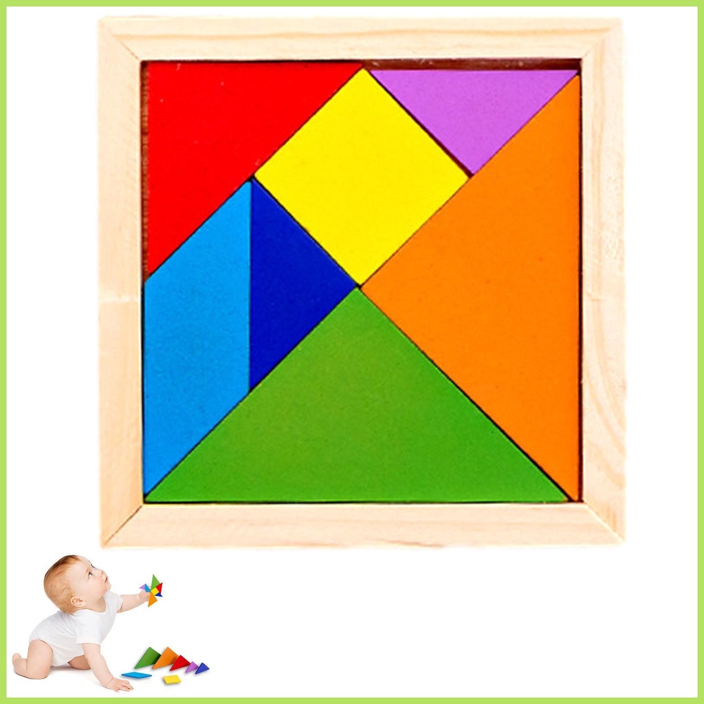 Tangram Puzzles for Kids Wooden Puzzle Blocks Geometric Tangram Brain ...