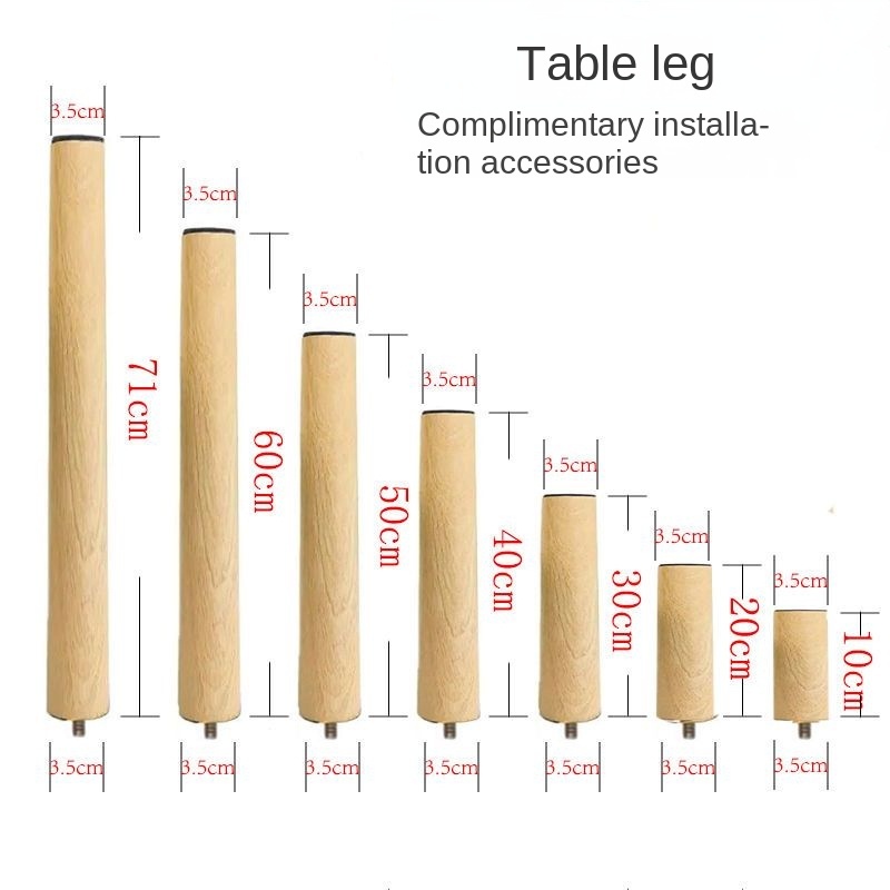 Solid Wood Punch-Free Coffee Table Table Legs Support Increase Elevated ...