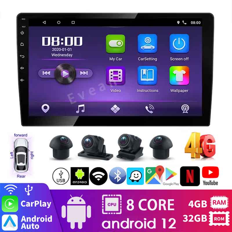[4GLte 8core] Android Car Stereo Radio 4G+32G 2din 7/9/10inch Head Unit ...