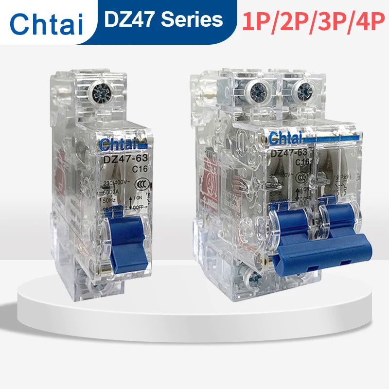.DZ47-63 1P 2P 3P 4P 63a Transparent shell 6Ka MCB air single Pole switch Low voltage mini ...