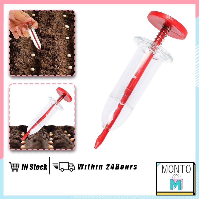 Handheld Push Syringe Seeder Mini Planter Seed Sower Gardening Sowing ...