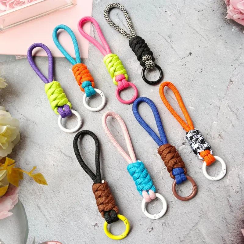 Fashion Braided Lanyard Keychains Simple Anti-Lost Knot Rope Keyrings ...