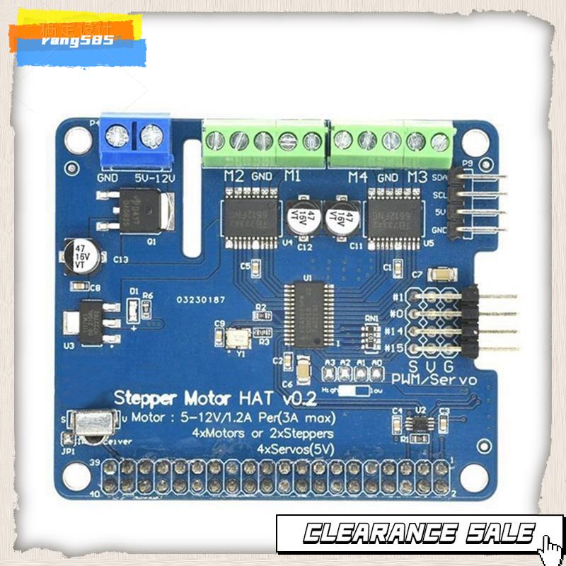 Stepper Motor HAT V0.2+Robot Expansion Board Stepper/Motor/Servo for Raspberry Pi 3B/3B ...