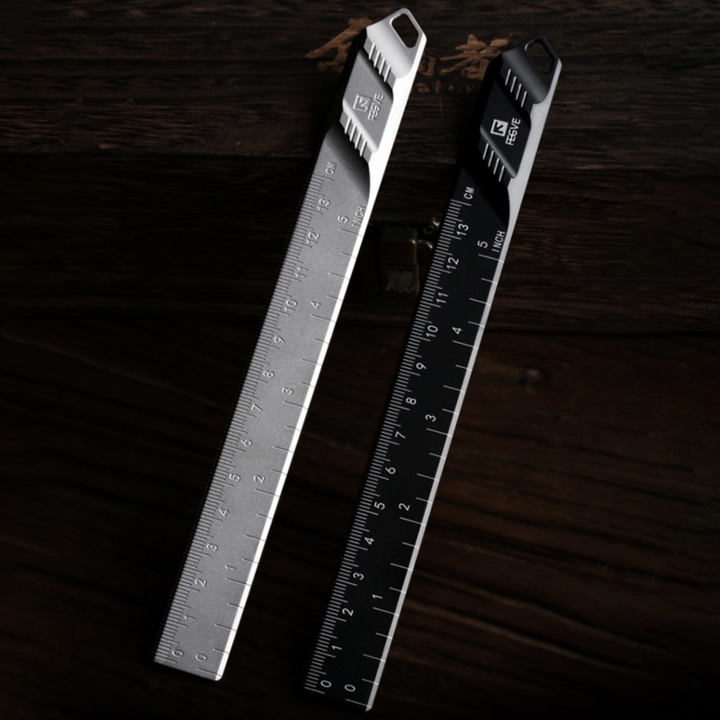 CNEDC Black Titanium Alloy Ruler Graduated Scale High-end Tool Ruler ...