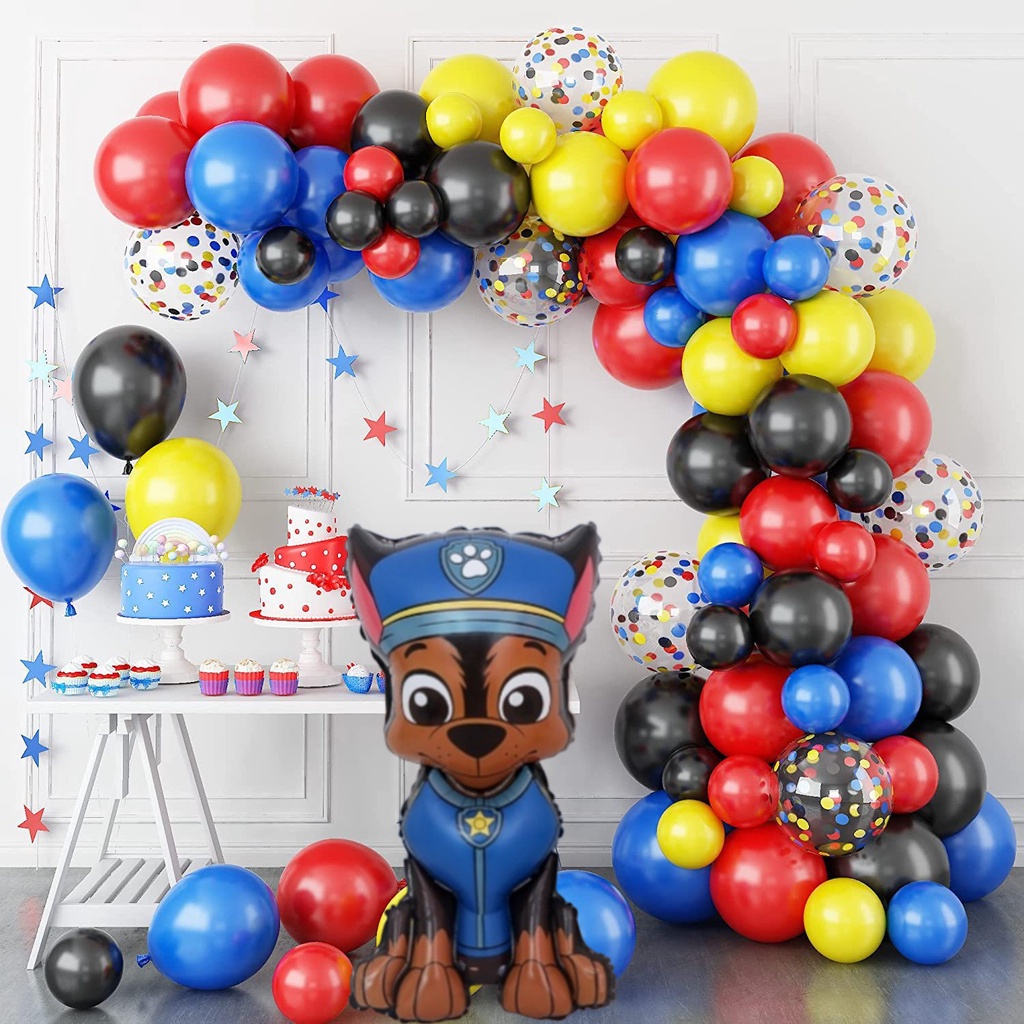 Paw Patrol Theme Chase Balloons Garland Arch Kit Black Red Yellow Blue Latex Balloon 32inch Blue ...