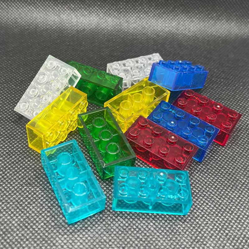 10pcs 2x4 Small Particle Transparent Clear Brick Building Block MOC ...