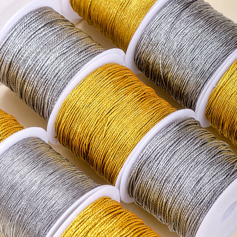15-100M Cross Stitch Thread Sewing Tools DIY Gold Silver Line String ...