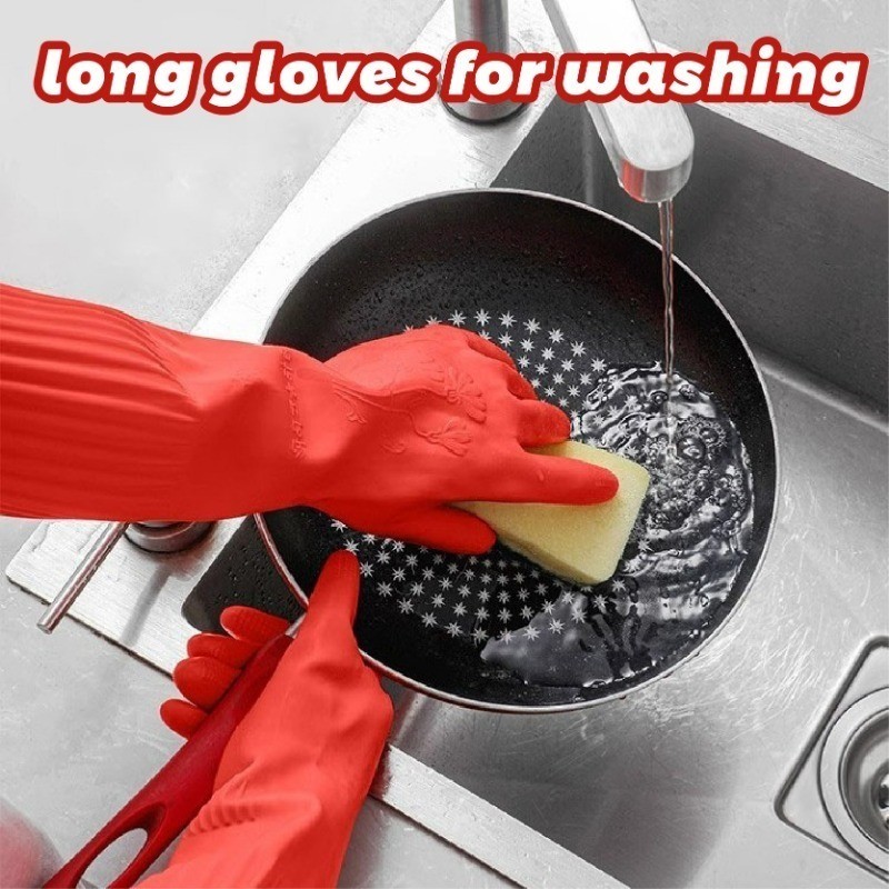Long Gloves for Washing Clothes Rubber Gloves Heavy Duty Long Gloves ...