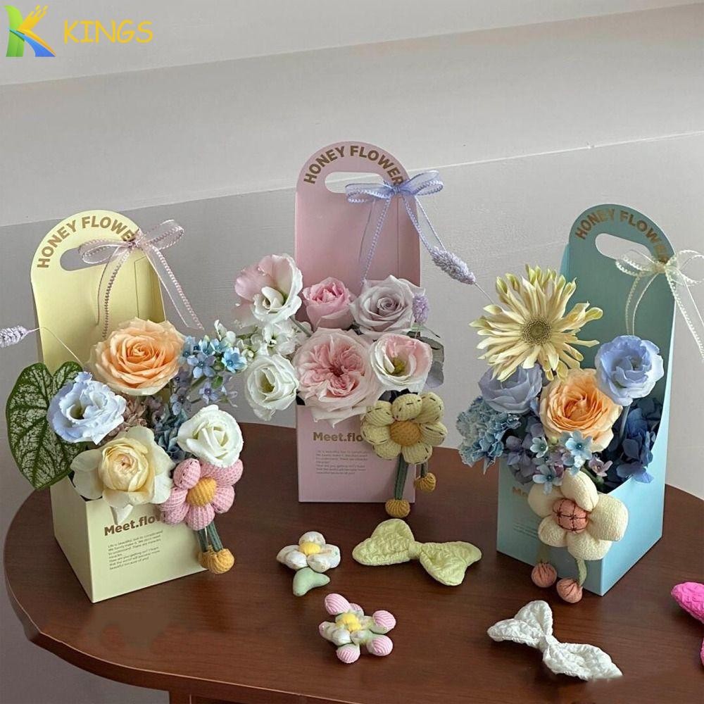 KINGS 5pcs Flower Arrangement Box, Romantic Foldable Handheld Flower ...