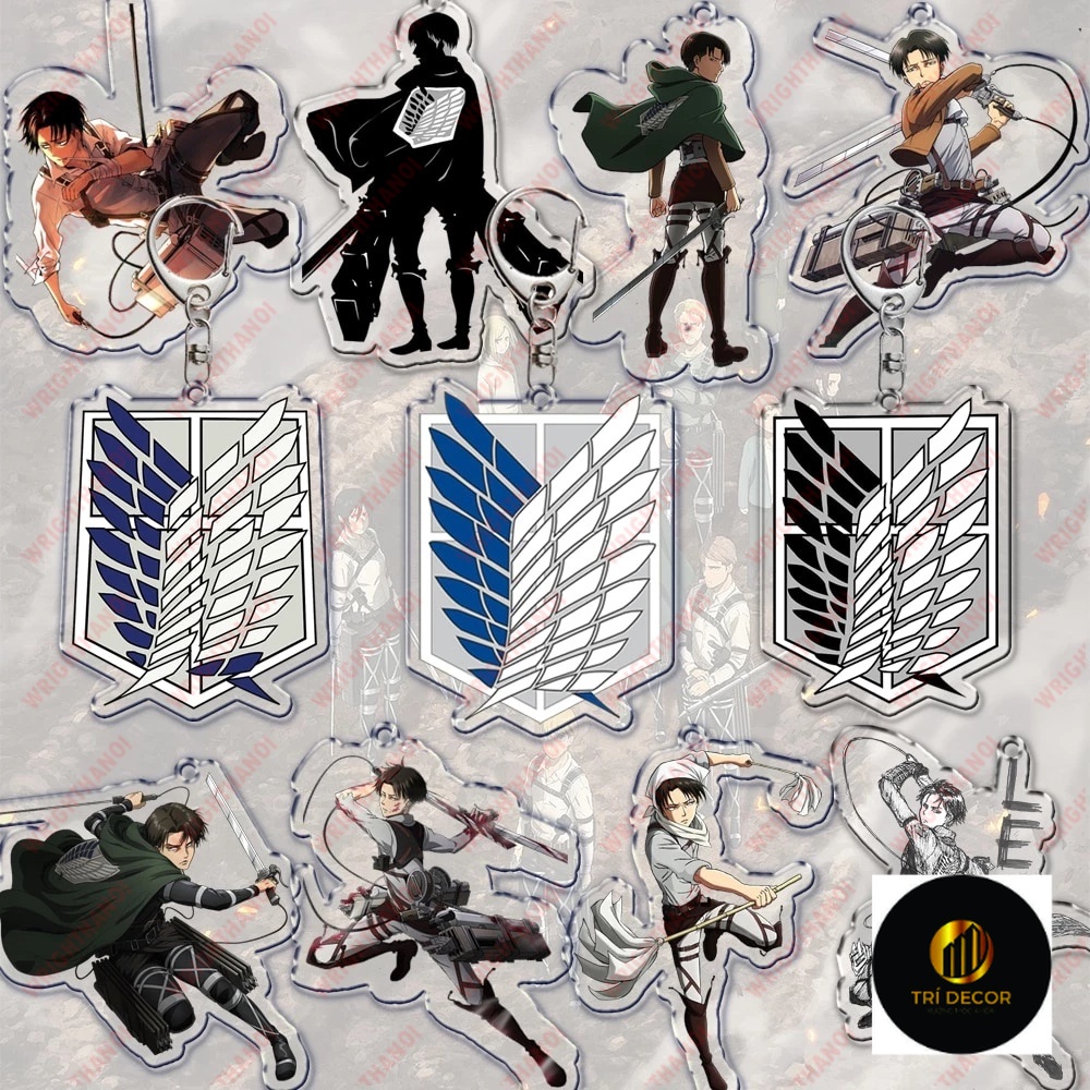 Attack on Titan keychains with Badges and super cool characters Levi ...