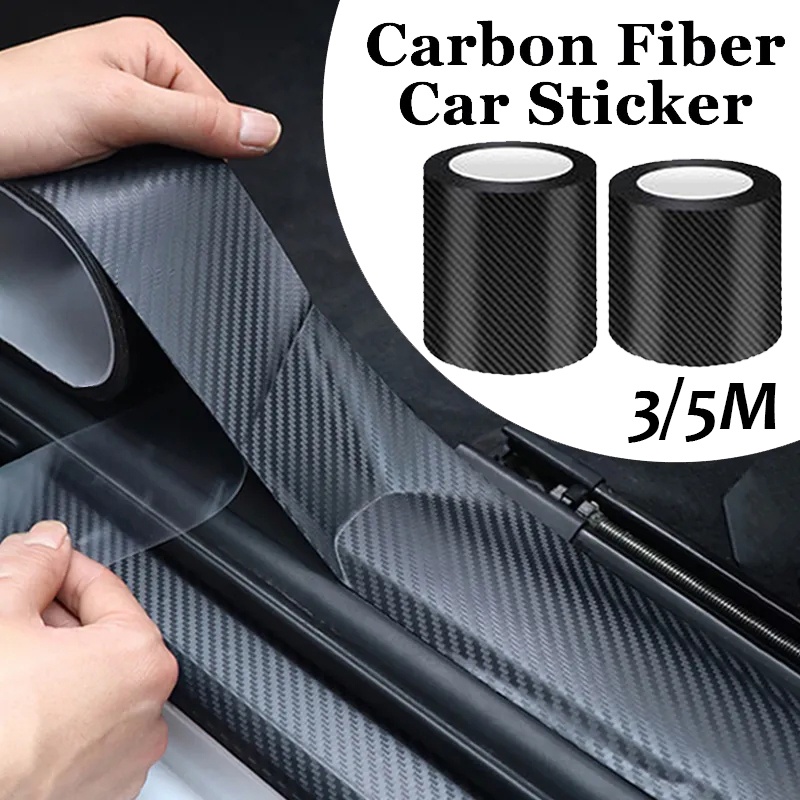 1/3/5Pcs 3D Nano Carbon Fiber Car Sticker/Auto Threshold DIY Paste ...