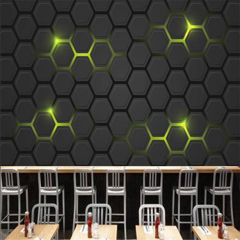 Custom Modern Technology Sense 3d Hexagonal Green Black light Photo ...